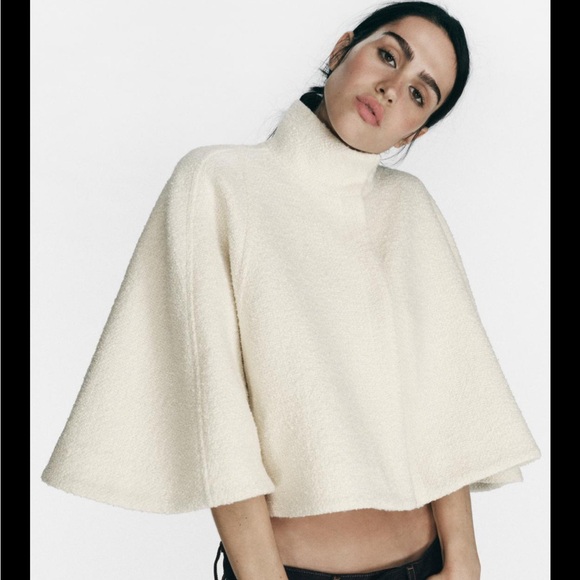 Zara | Jackets & Coats | Zara Cream Cape Coat | Poshmark
